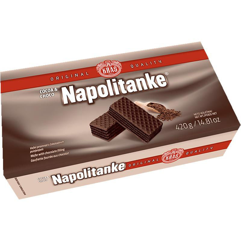 KRAS Wafers Napolitanke Cocoa & Choco Cream 420g – Bakkal International ...